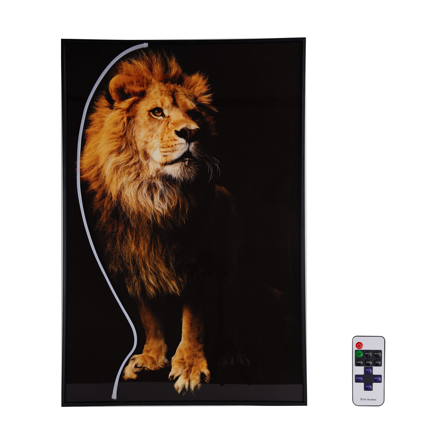 LED Lion Art with LED // Curve - LED-Enhanced Wall Art - Touch of Modern