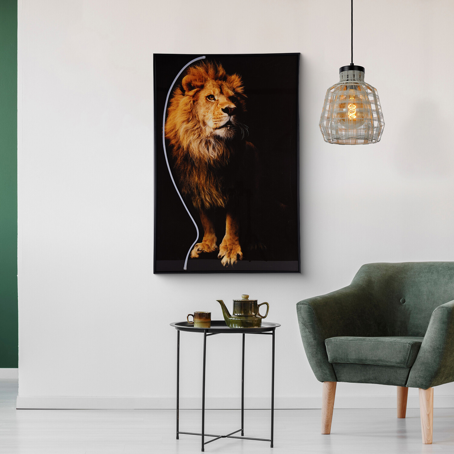 LED Lion Art with LED // Curve - LED-Enhanced Wall Art - Touch of Modern