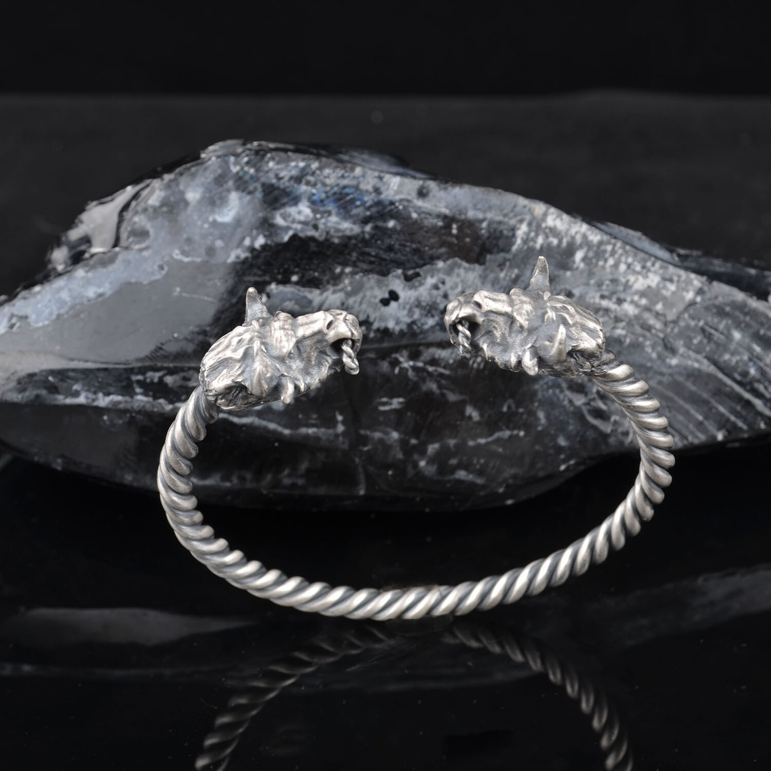 Bull Bracelet // Style 2 // Oxidized Silver (10") - Mitis Handcrafted ...