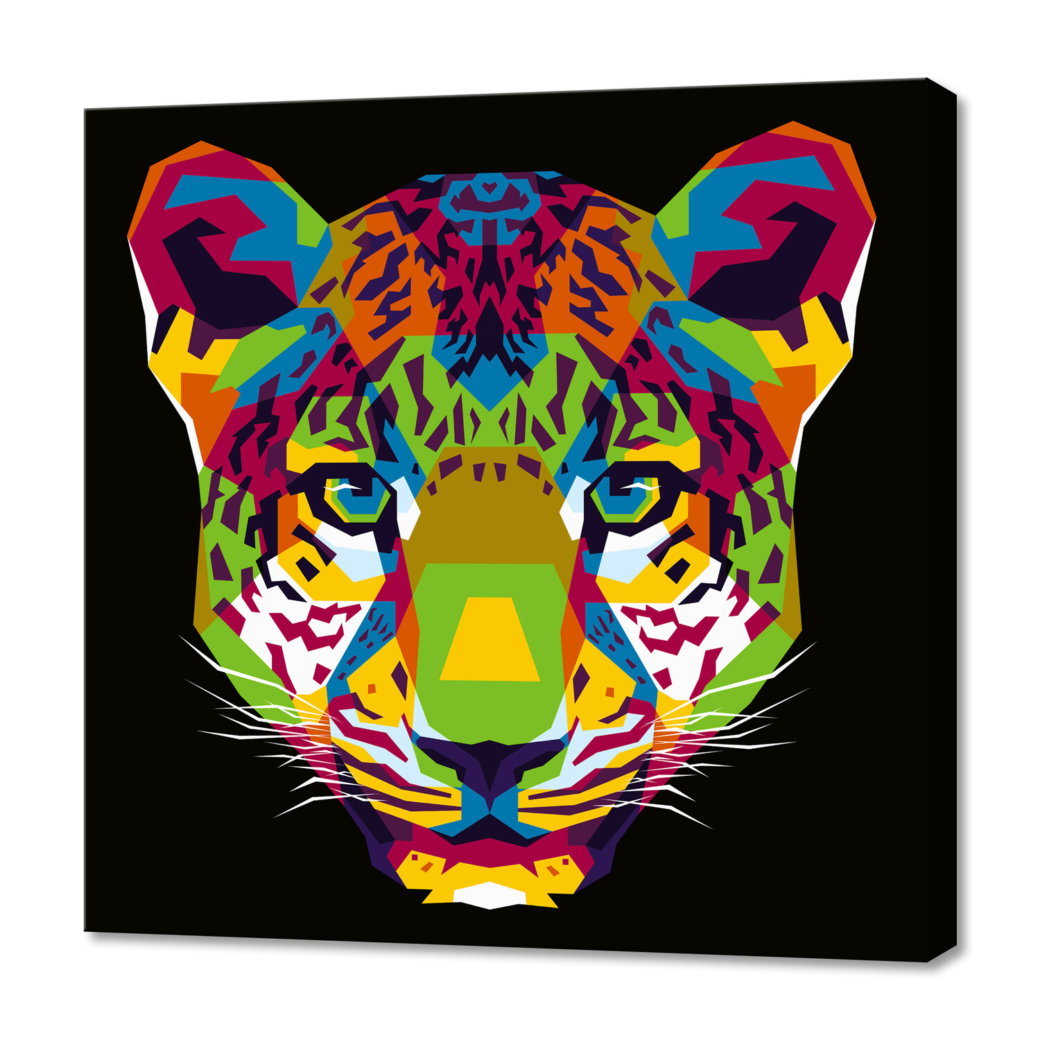 The Colorful Leopard Head WPAP Style (12"W x 12"H x 0.2"D) - Curioos ...