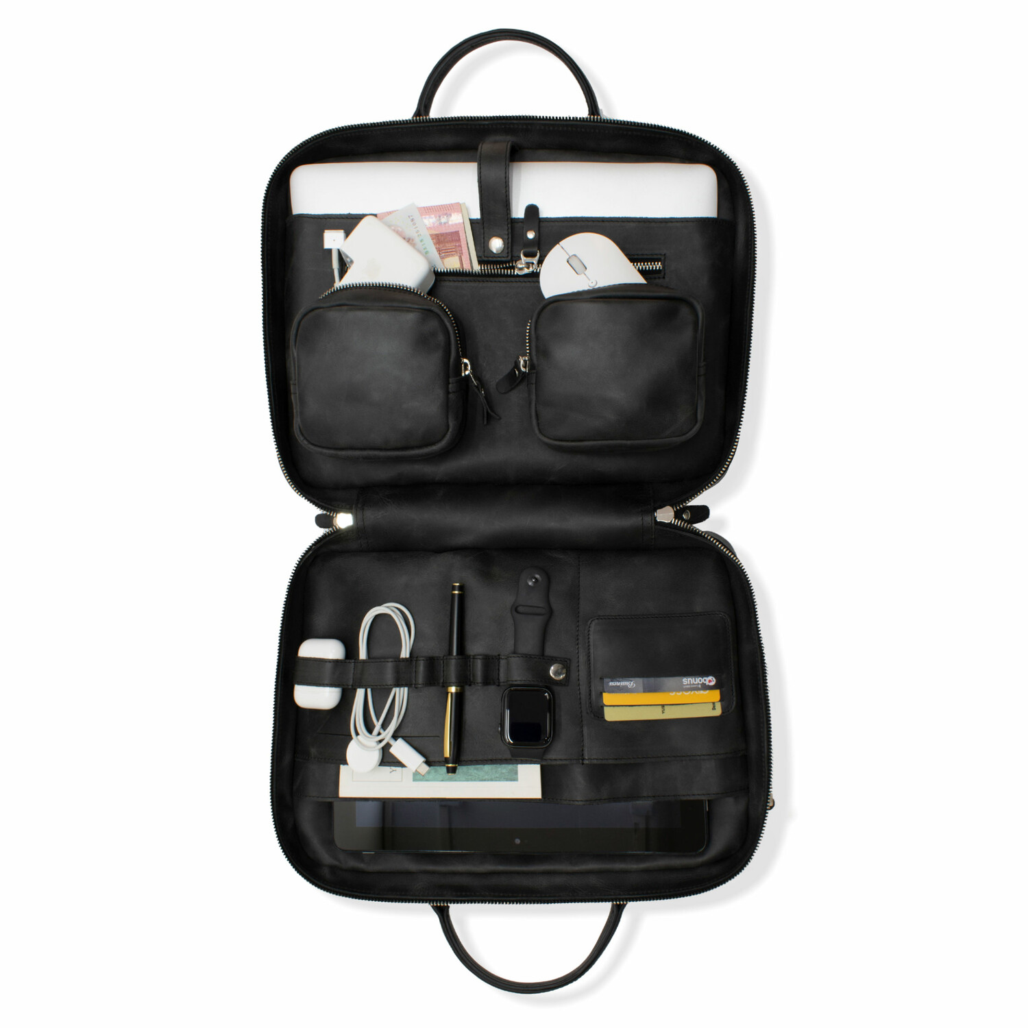 Genuine Leather 14" Laptop Organizer // Anthracite Black - Moft - Touch ...