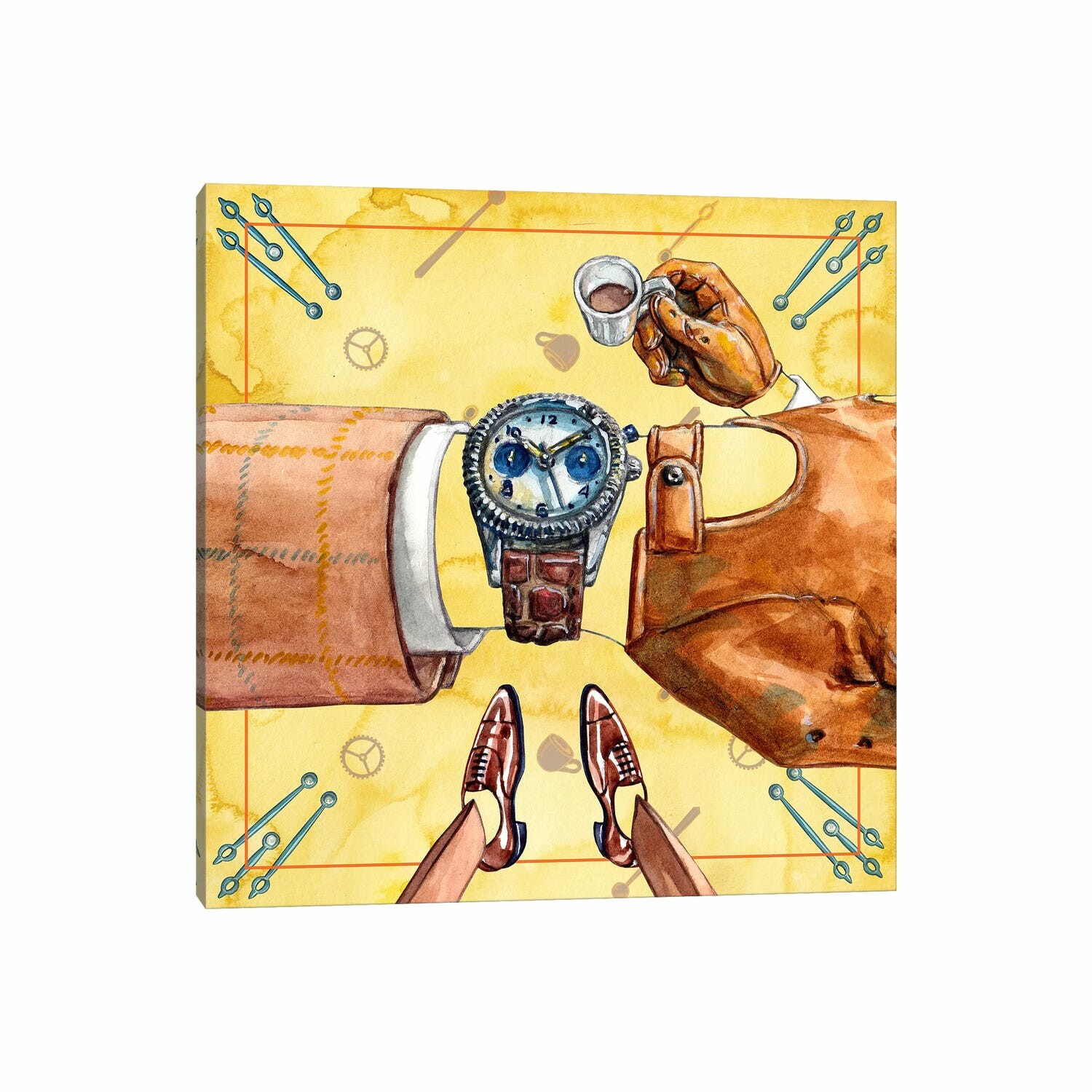 The Master Of Time // Sunflowerman (12"H x 12"W x 1.5"D) - Prints On ...