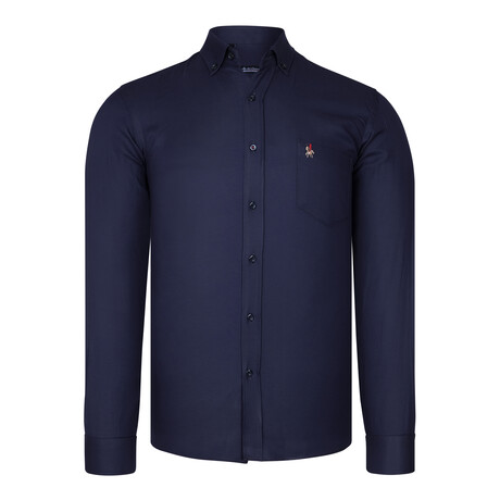 Single Pocket Button-Up Shirt // Dark Blue (Large) - Dewberry Button ...