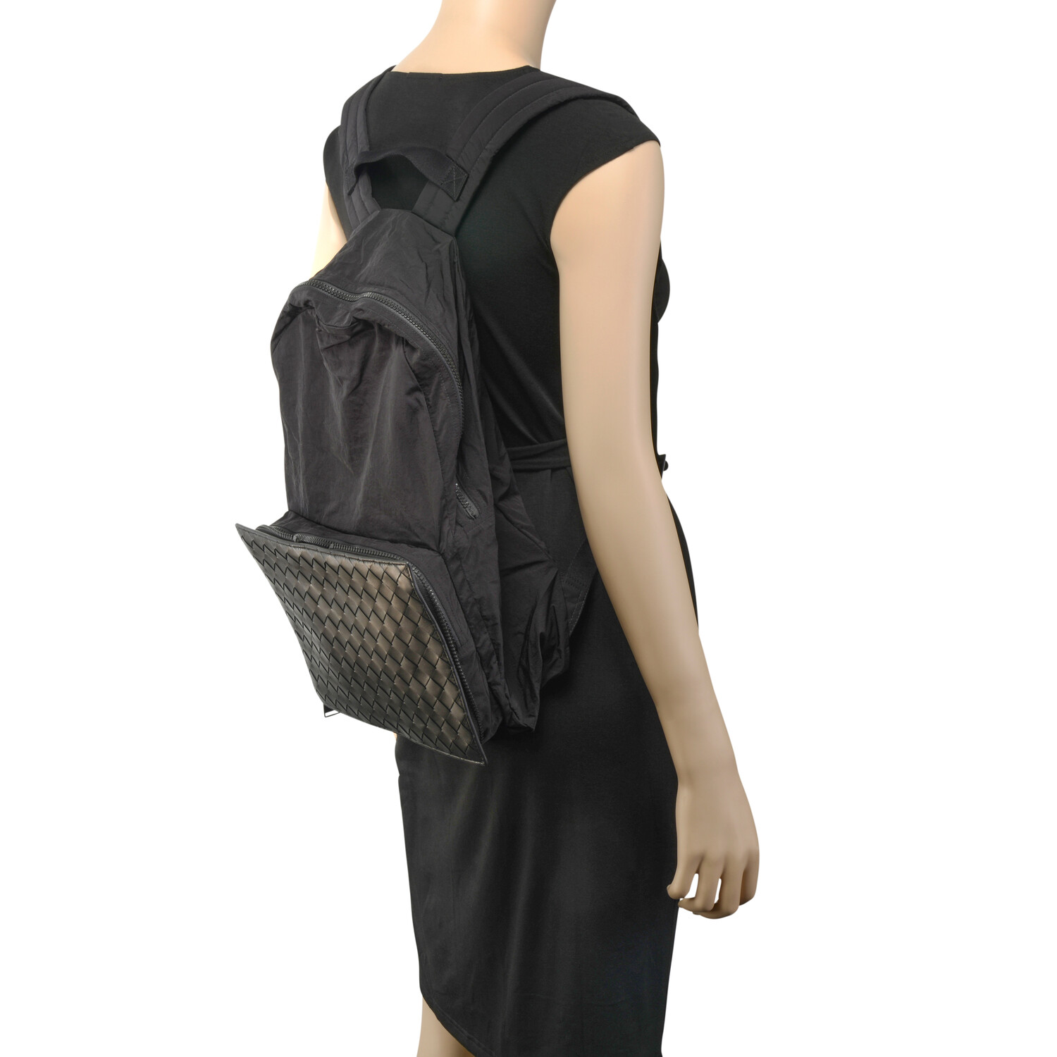 Nylon + Leather Backpack // Black // Store Display - Bottega Veneta ...