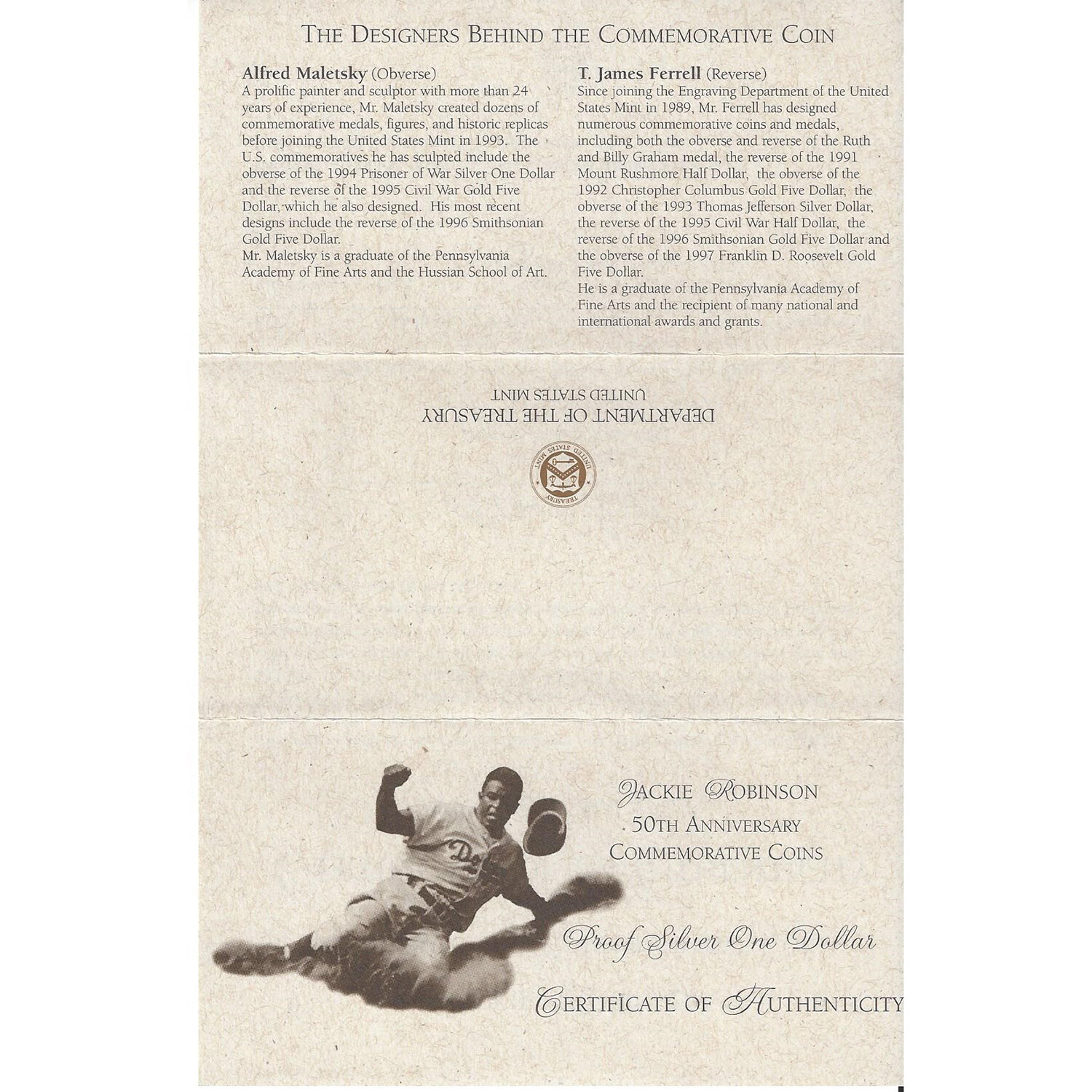 1997 50th Anniversary Jackie Robinson PROOF Deep Cameo Silver Dollar ...