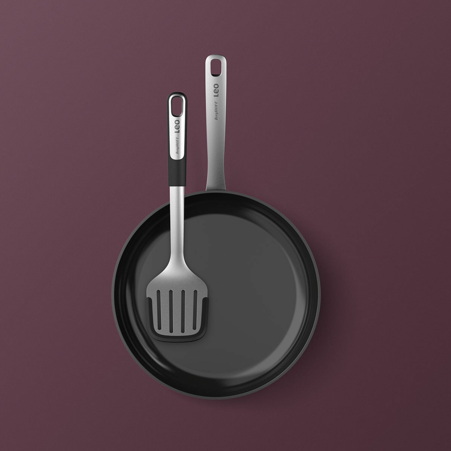 Leo 3pc Recycled SS & PP Utensil Set // Graphite - BergHOFF Leo ...