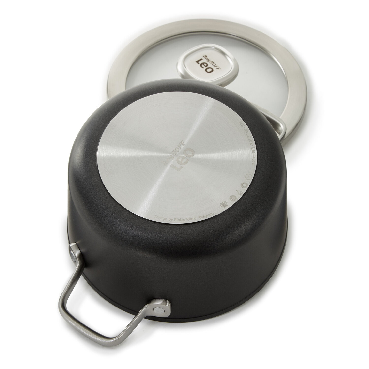 Leo 8" Recycled Alum Ceramic NS Cov Stockpot // Graphite - BergHOFF Leo ...