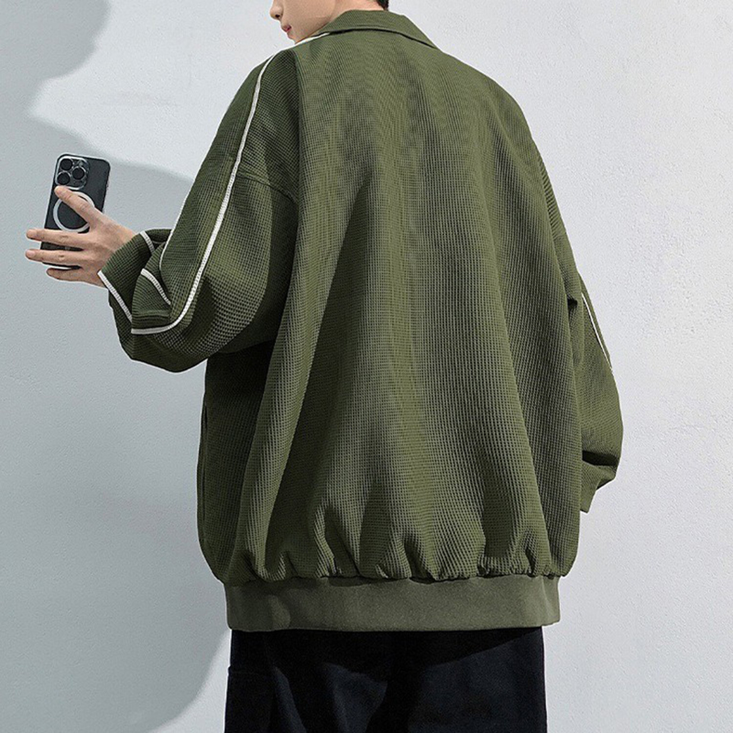 Textured Coach Jacket Army Green 2xl Rene Lion Parkas And Jackets