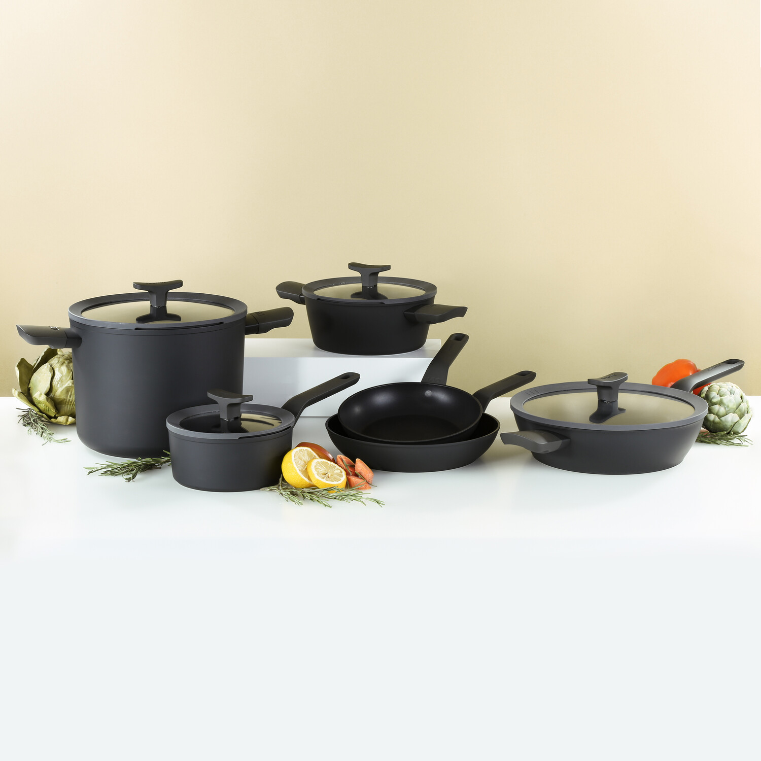BergHOFF Leo 10pc Non-stick Cookware Set // Black - Leo 10-Piece ...