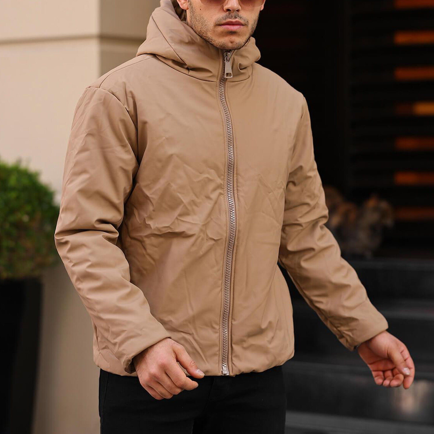 Matte Hooded Jacket // Light Brown (XS) - Valiberta Lightweight Jackets ...