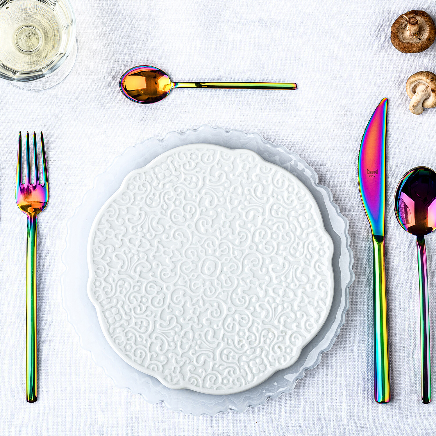 Due Rainbow Flatware Set - 20 Pcs. - Mepra Titanium Flatware - Touch of ...