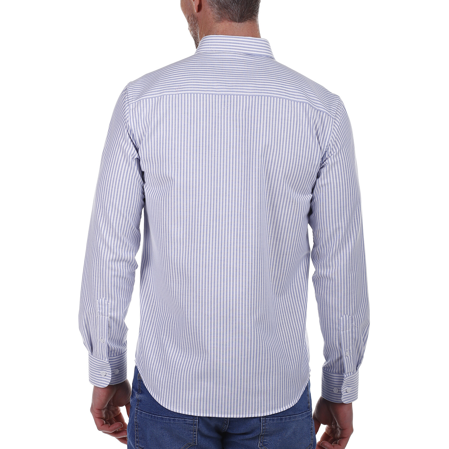 Bengal Stripe Pattern Button Up // Light Blue + White (S) - The Time of ...