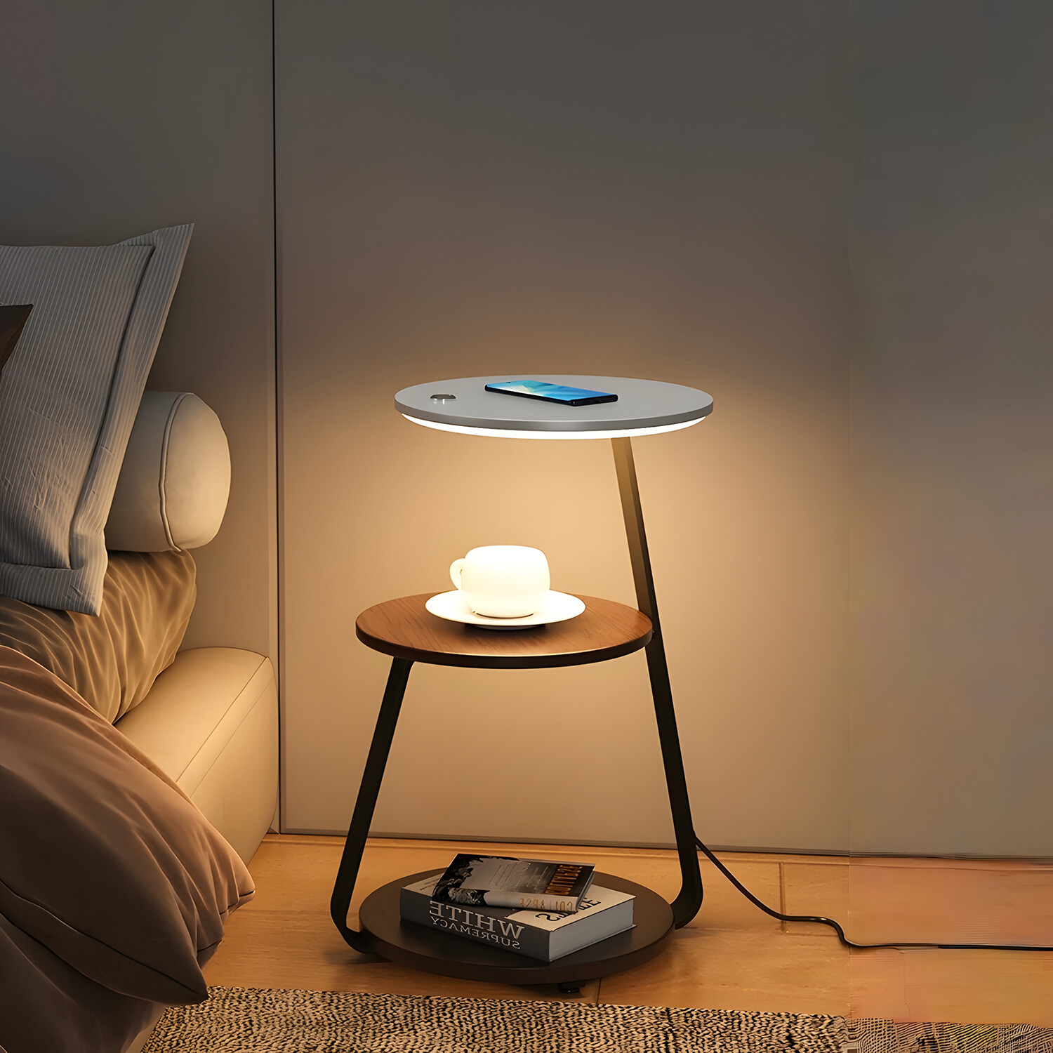 Smart Nightstand // White - Smart Nightstand - Touch of Modern