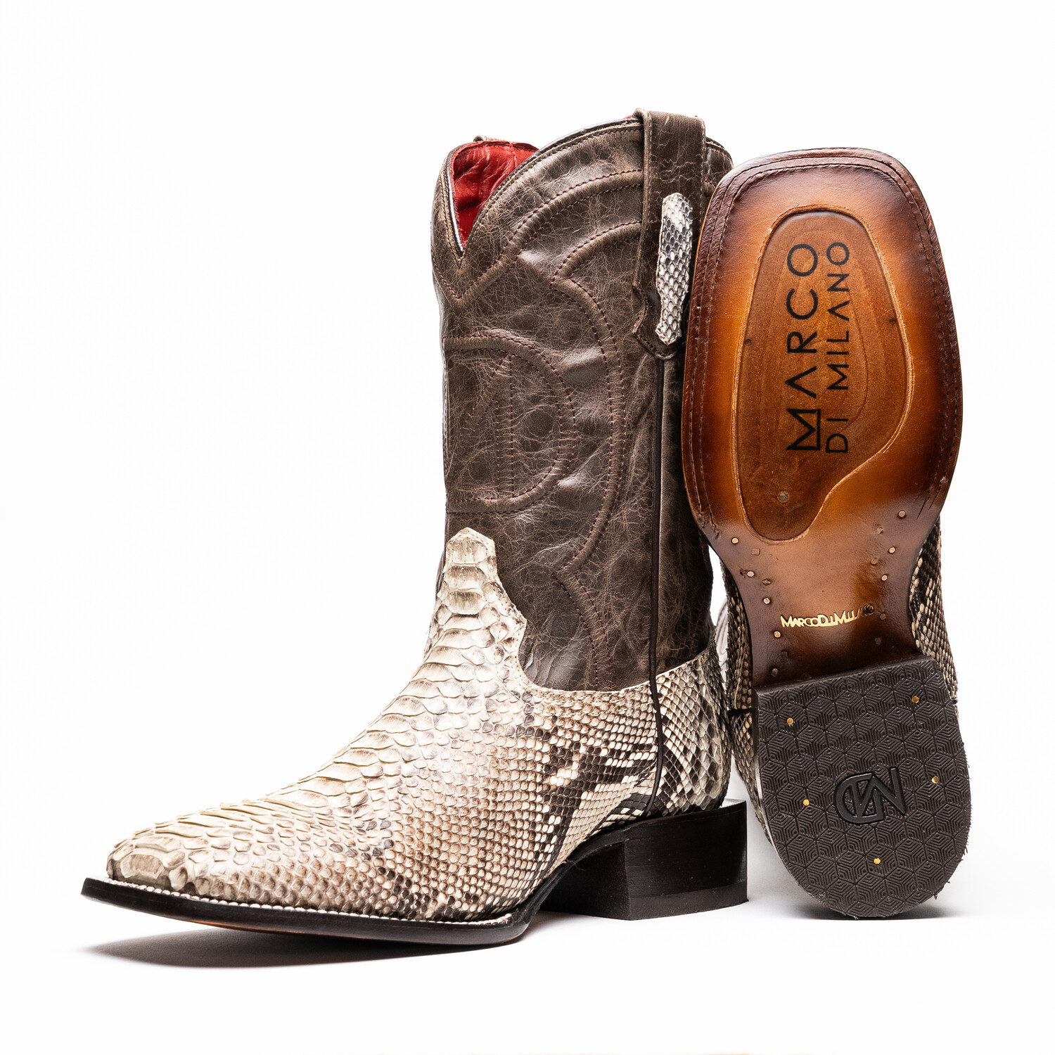 Western Collection Missouri // Python Leather Cowboy Boot // Natural ...