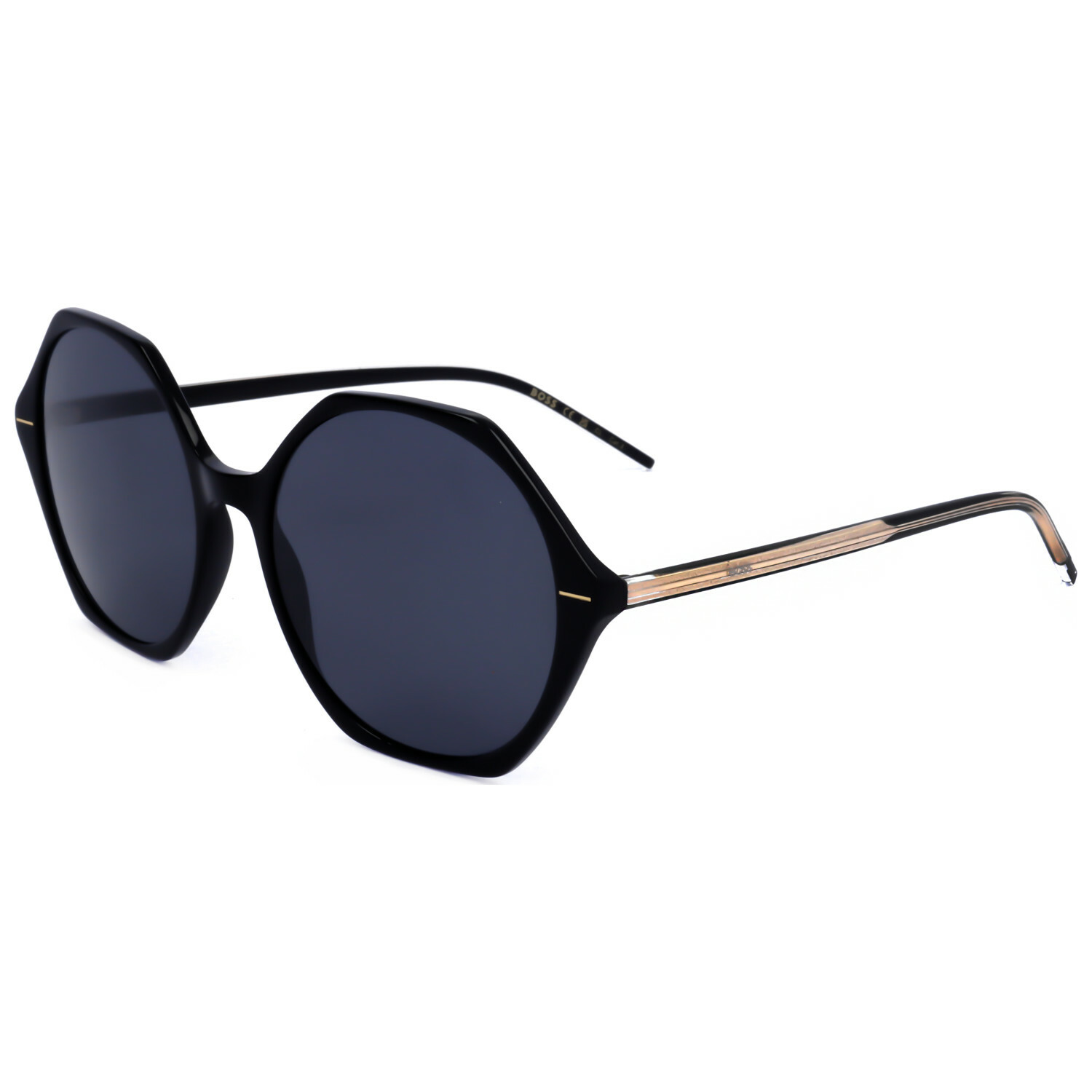 Hugo Boss // Women's Round Sunglasses // Black Crystal + Grey - Hugo ...