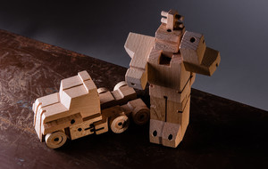 WooBots - Transformable Wooden Robots - Touch of Modern