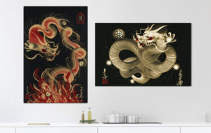 One-Stroke Dragon - Edo-Inspired Dragon Art - Touch of Modern