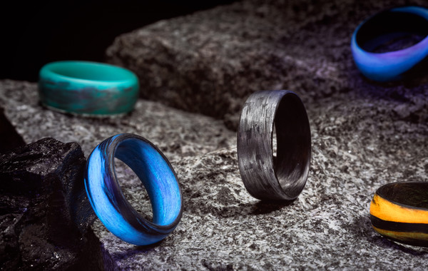 Core Carbon Rings - Glowing Carbon Fiber Rings - Touch of Modern