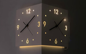 Backlit Corner Clock - A Light & Voice Activated Clock - Touch of Modern